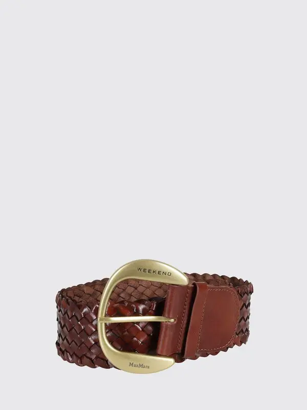 Max Mara Woven Leather Belt - Brown