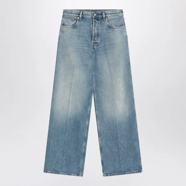 Gucci Wide Leg Jeans With Faded Effect