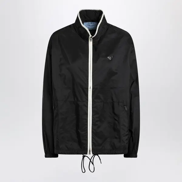 Prada Re-nylon Zip Blouson With Contrasting Trims