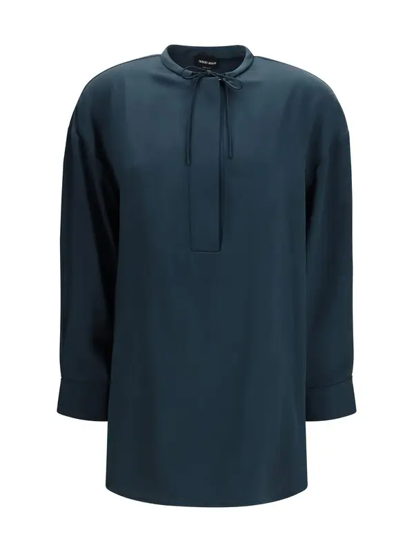 Giorgio Armani Lavallière Blouse - Blue