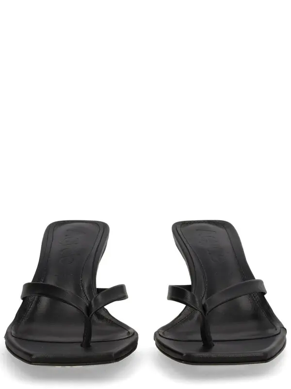 AeydĒ Wilma Nappa Leather Thong Sandals - Black