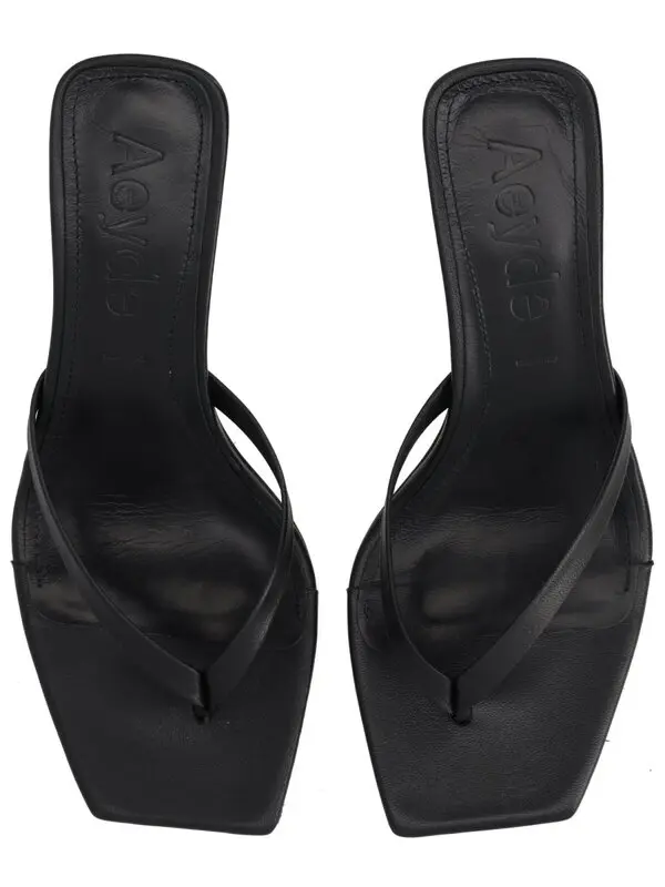 AeydĒ Wilma Nappa Leather Thong Sandals - Black