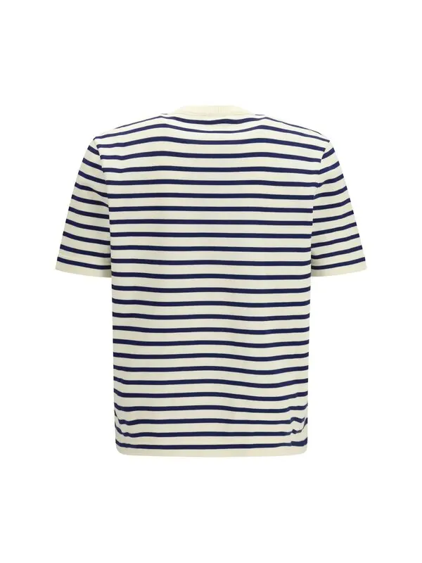 Prada Short-sleeve Striped Cotton Sweater
