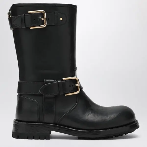 Dolce & Gabbana Leather Buckled Boots