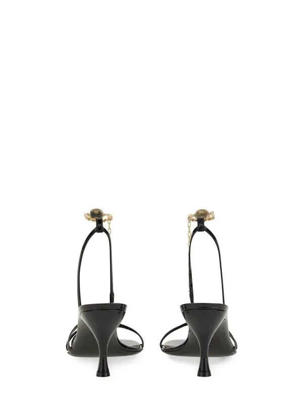 FERRAGAMO Sandal With Chain Detail - Black