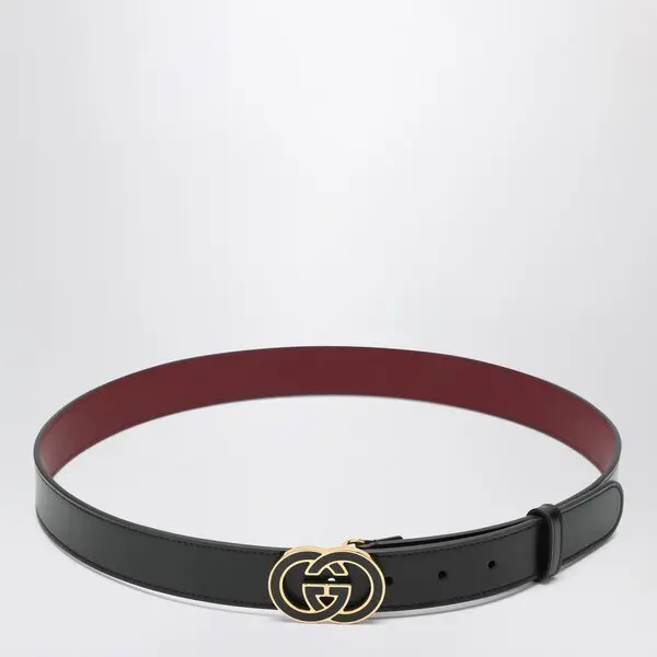 Gucci Gg Interlocking Buckle Belt - Black