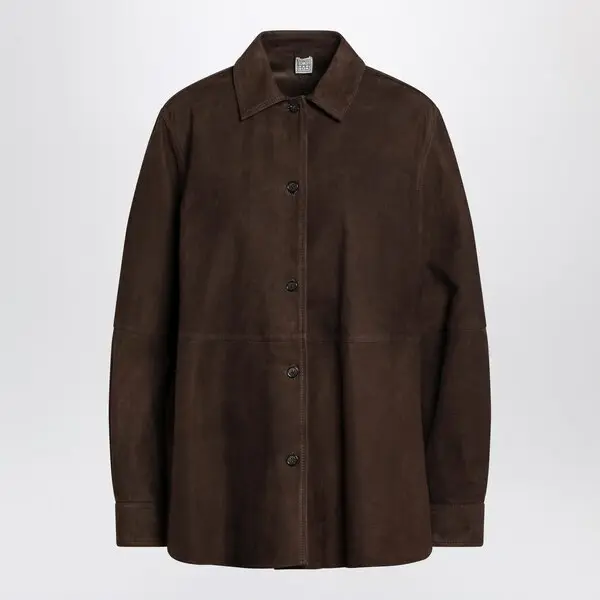 TOTEME Leather Shirt Jacket - Brown