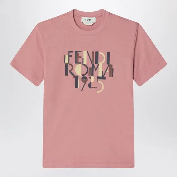 Fendi Cotton T-shirt With Logo Print - Pink
