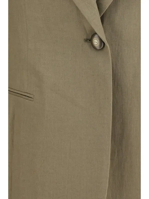 Giorgio Armani Single-breasted Linen Jacket - Brown