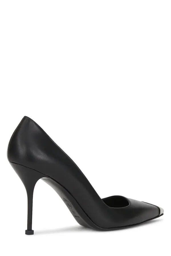 Alexander McQueen Pointed Toe Stiletto Pumps With Metal Cap Toe