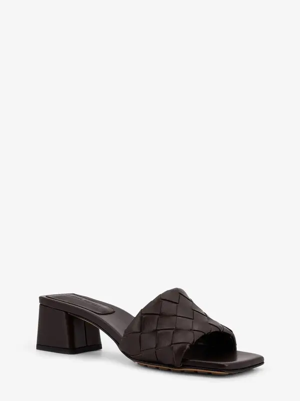 Bottega Veneta Intrecciato Leather Heel Sandals - Multicolor