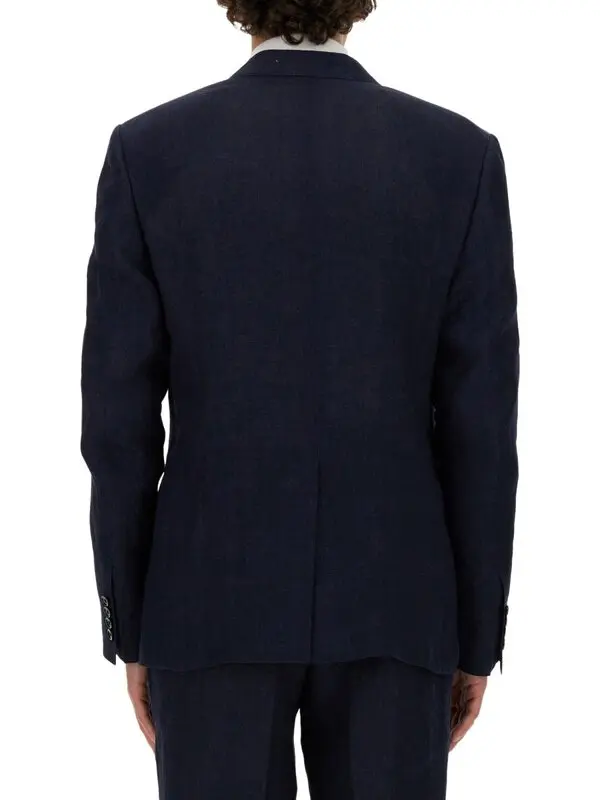 Dolce & Gabbana Double-breasted Linen Blazer - Blue