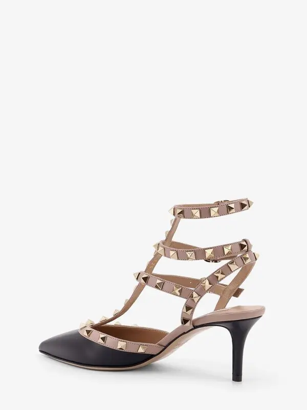 Valentino Garavani Rockstud Leather Decollete Slingback Pumps - Multicolor