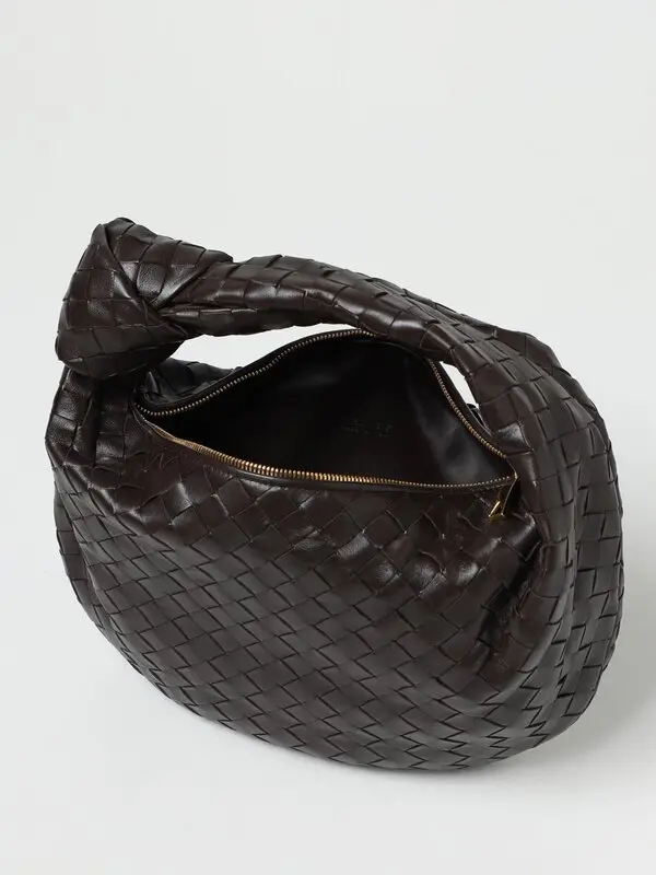 Bottega Veneta Medium Jodie Handbag In Intrecciato Leather With Knotted Handle - Gold
