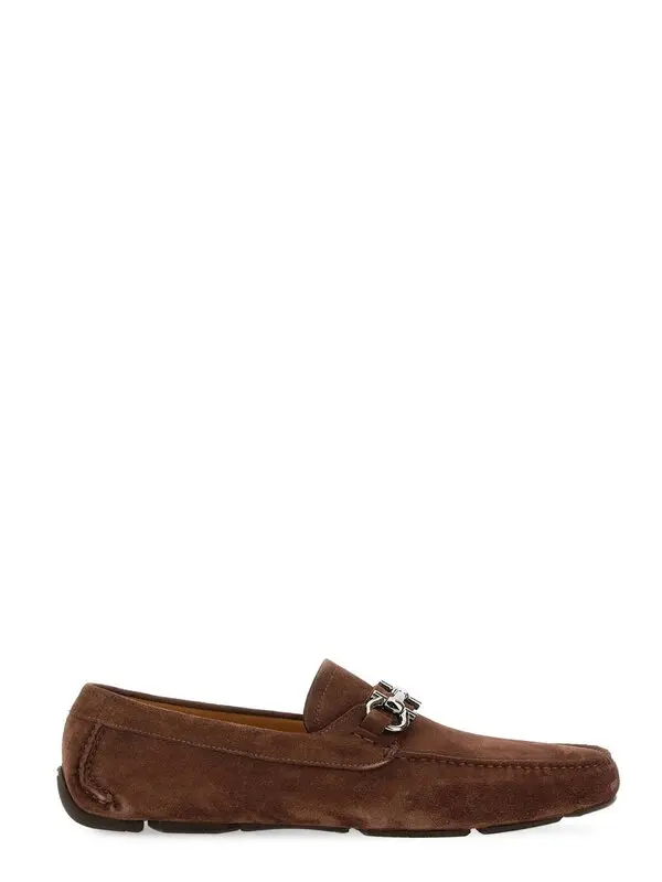 FERRAGAMO Gancini Suede Loafers