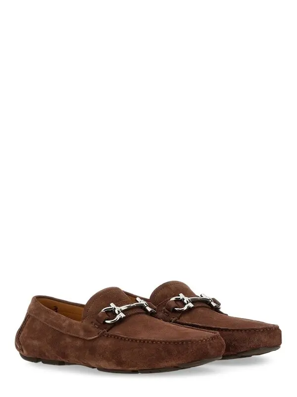 FERRAGAMO Gancini Suede Loafers