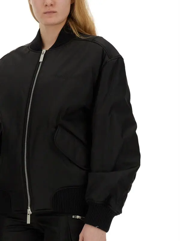Off-White Nylon Bomber Jacket - Black