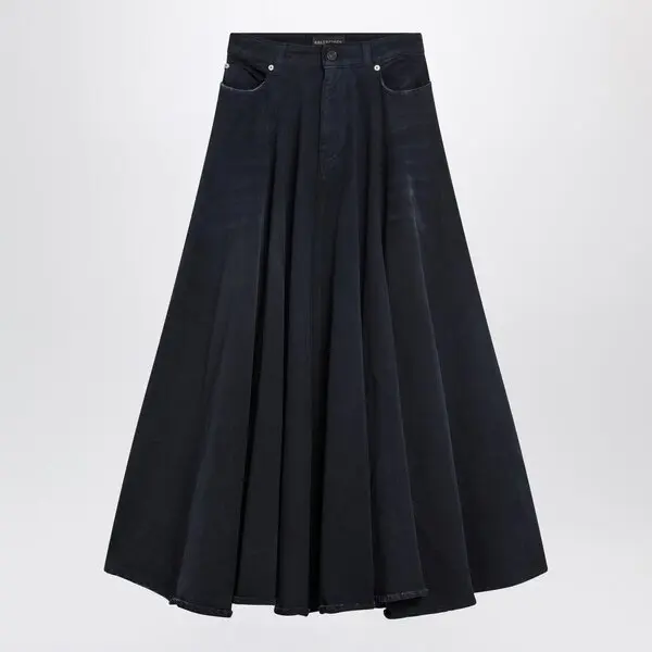 Balenciaga Maxi Godet Skirt - Blue