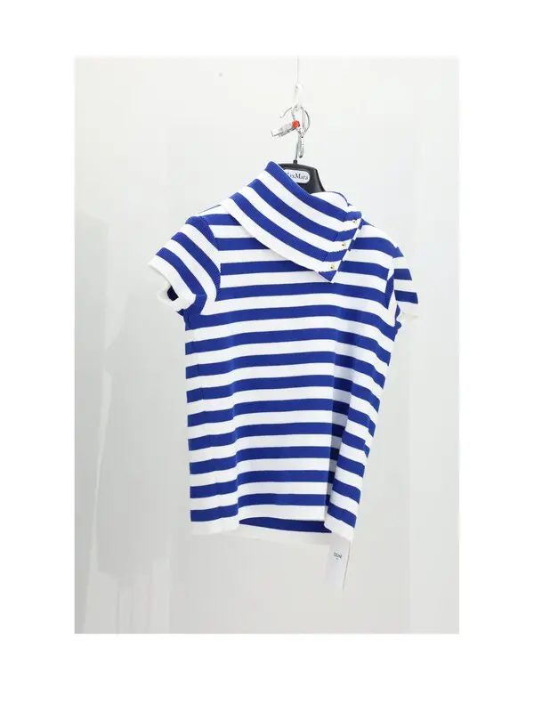 Celine High Neck Striped Knit Top - Multicolor