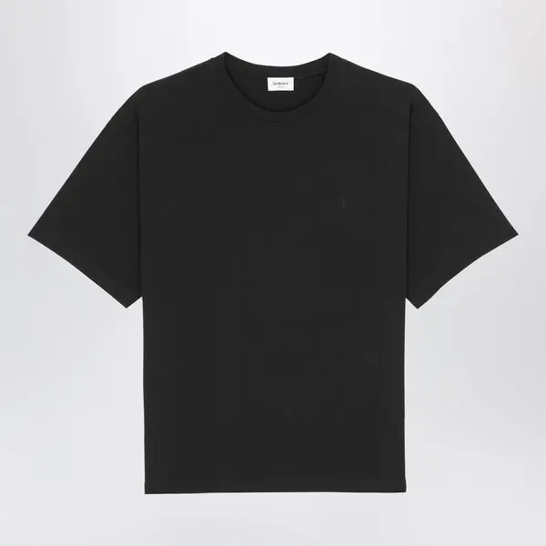 Saint Laurent Oversized Cotton T-shirt With Cassandre Logo - Black