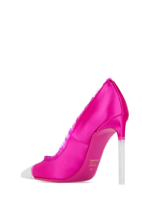TOM FORD Pointed Toe High Heel Pumps With Frayed Detailing