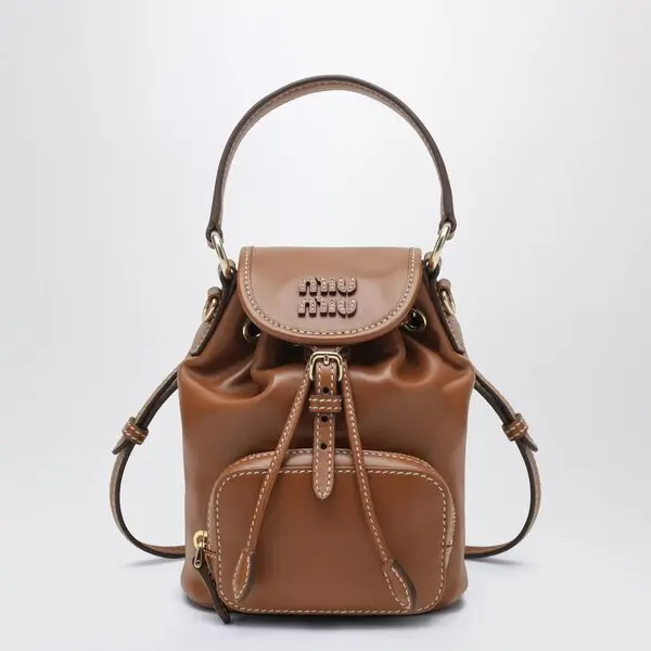 Miu Miu Small Cognac Leather Backpack