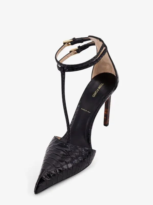 TOM FORD Python-effect Leather Pumps With Tortoiseshell Heel