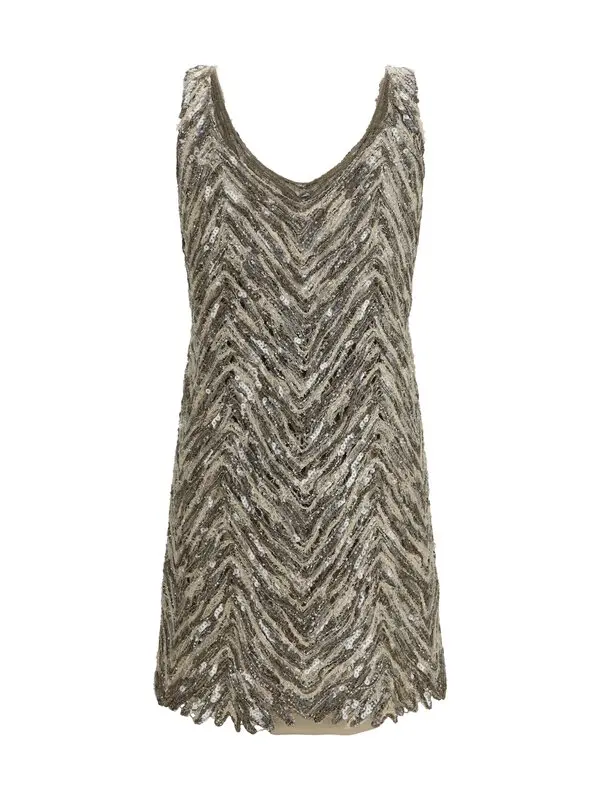 Brunello Cucinelli Sequin Dress - Cream