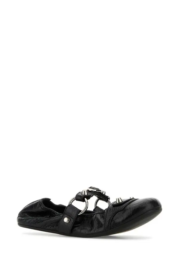 Balenciaga Leather Ballerinas - Black