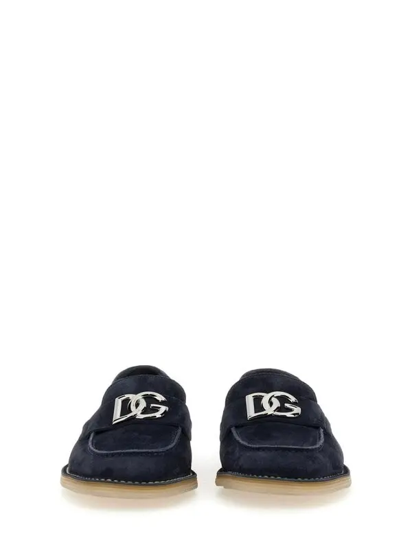 Dolce & Gabbana Suede Loafers With Dg Detail