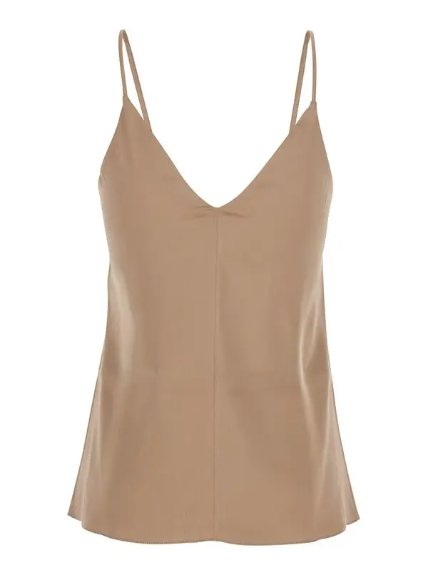 Brunello Cucinelli Spaghetti Strap V-neck Top