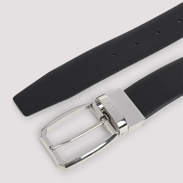 Zegna Cow Leather Belt With Silver-tone Buckle
