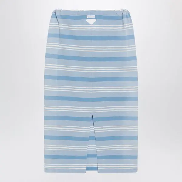 Prada Midi Skirt In Striped Piquet