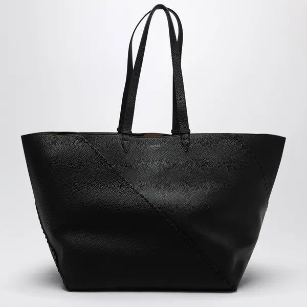 Fendi Selleria Diagonal Shopping Tote - Black