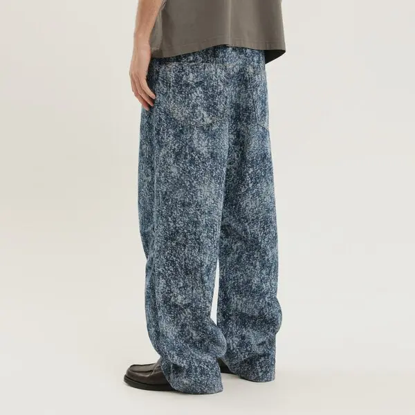 1989 STUDIO Marble Mastiff Wide Leg Denim Pants - Blue