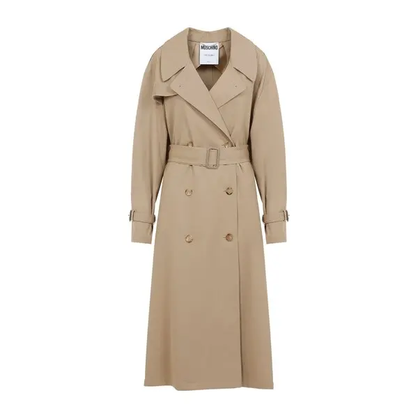 Moschino Cotton Nylon Double-breasted Trench Coat - Multicolor