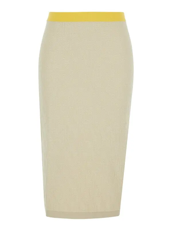 Fendi Ff Jacquard Cotton Midi Skirt - Multicolor