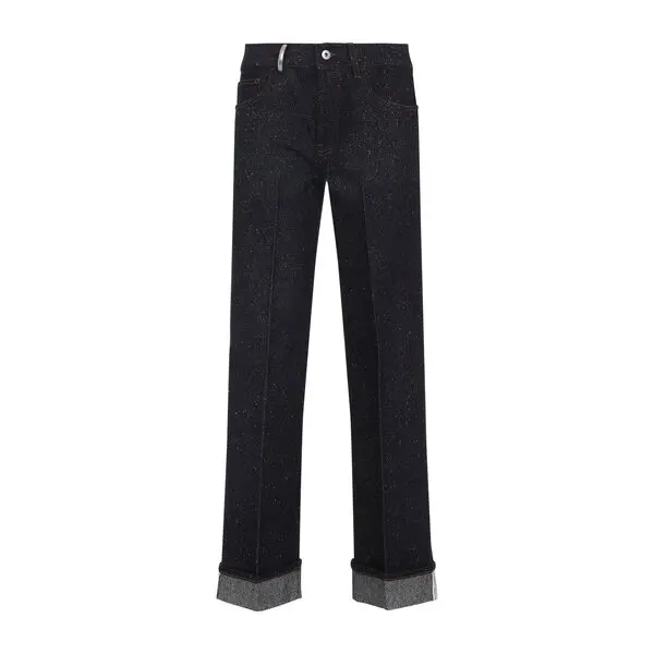 Burberry Cotton Blend Straight Leg Jeans