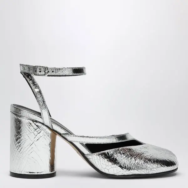 MAISON MARGIELA Tabi Sandals In Broken Mirror Finish - Silver