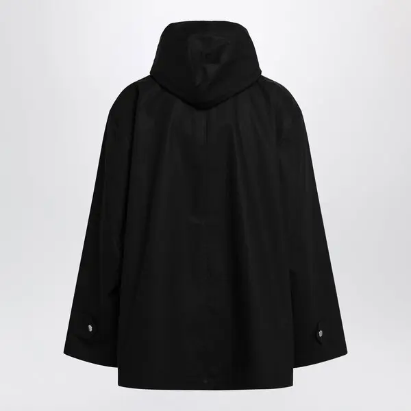 TOTEME Organic Cotton Jacket With Hooded Scarf - Black
