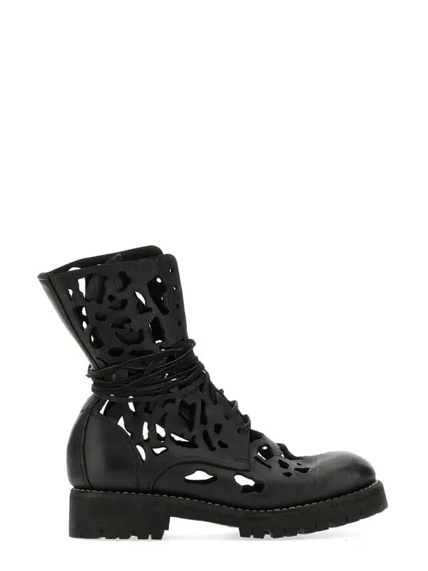 Guidi Leather Cut-out Ankle Boots