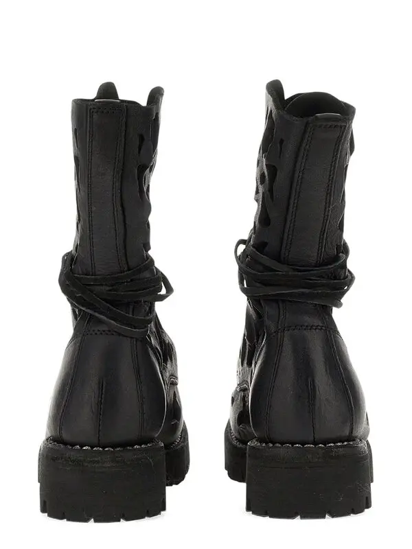 Guidi Leather Cut-out Ankle Boots
