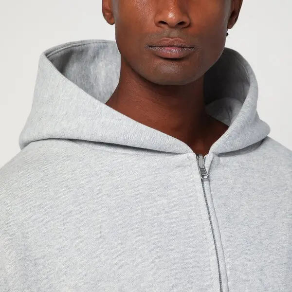 ENTIRE STUDIOS Grey Cotton Zip Up Sweatshirt - Gray