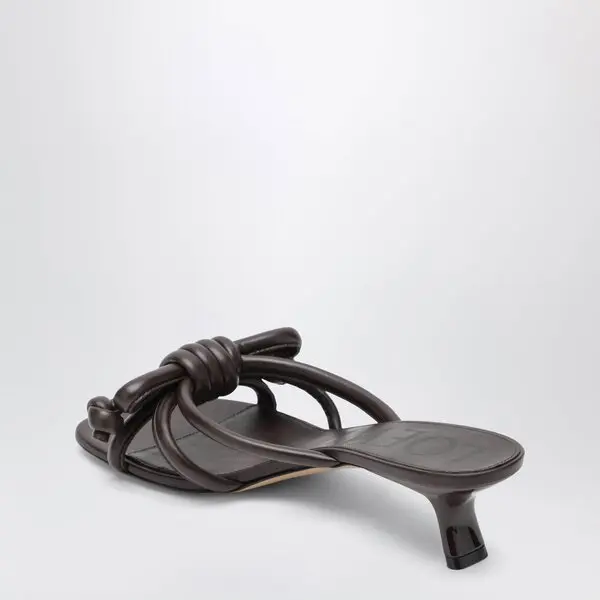 Loewe Lambskin Leather Sandal With Knot Detailing - Brown