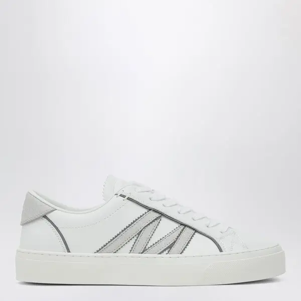 Moncler Leather Monaco Sneakers - White