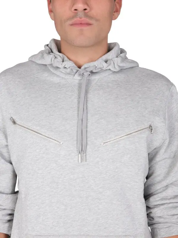 Alexander McQueen Sweatshirt With Embroidered Skull - Gray