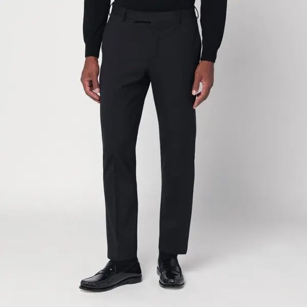 PT TORINO Wool Blend Trousers - Black