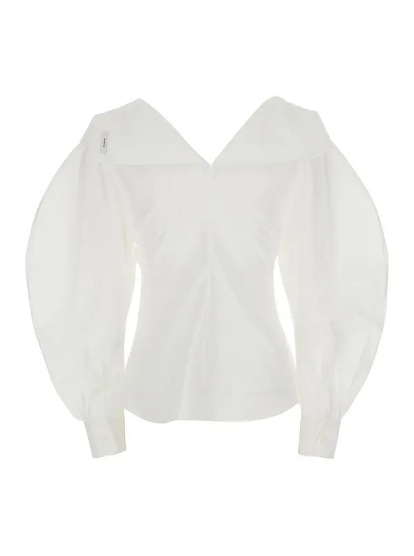 Givenchy White Cotton Slashed Fitted Shirt With Asymmetrical Details - Multicolor