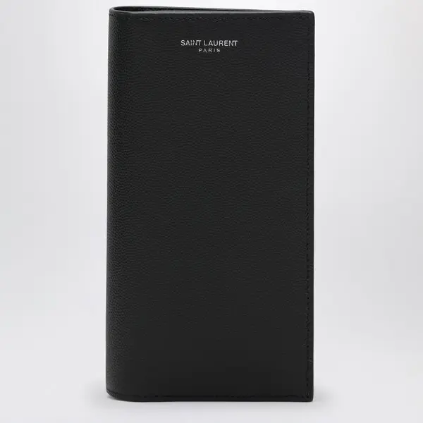 Saint Laurent Continental Wallet In Pebbled Leather - Black