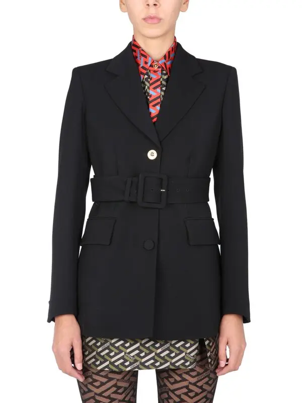 Versace Jacket With Medusa Button - Black